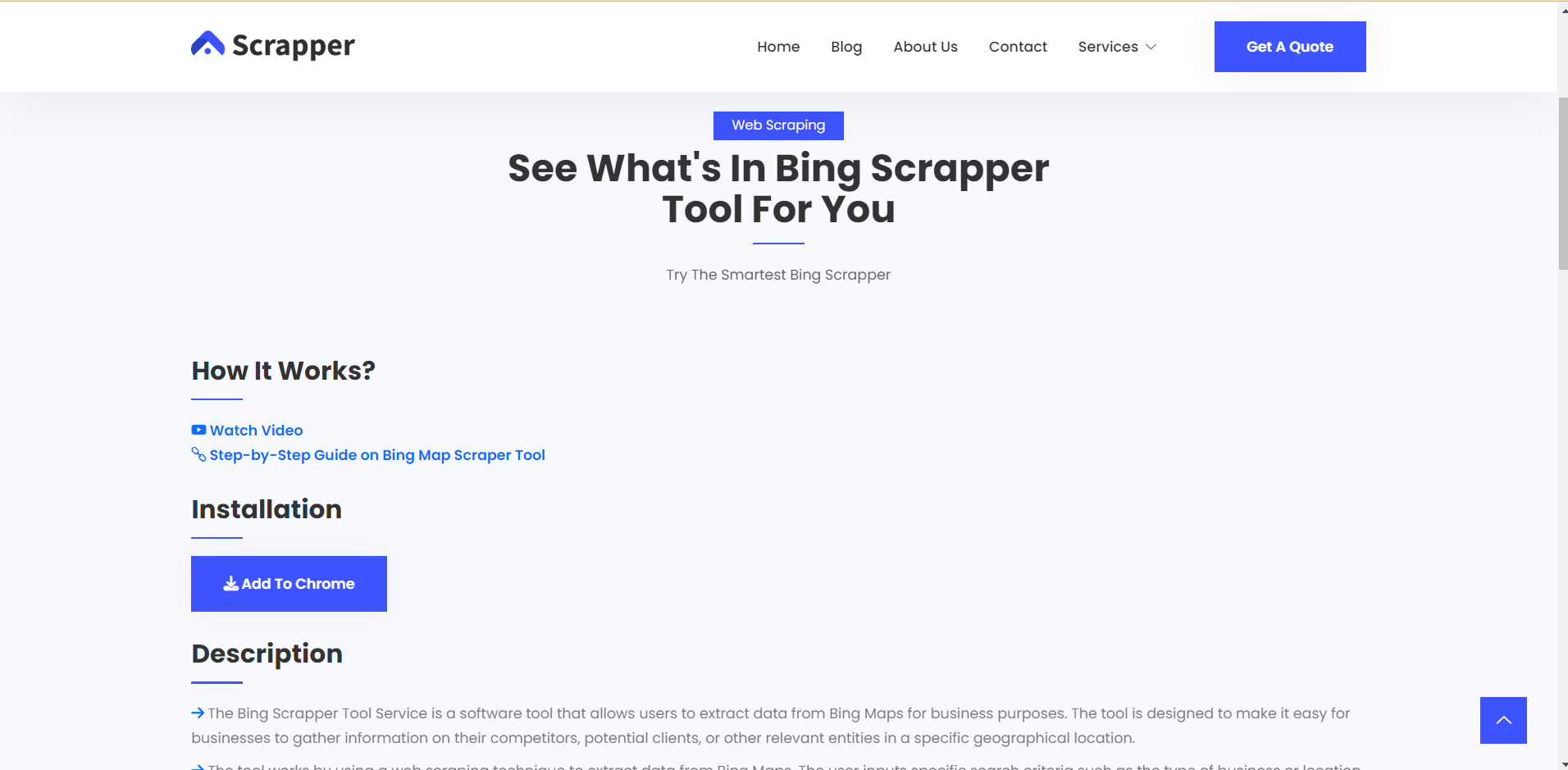 Bing Map Data Scraper Service – ScrapperTool