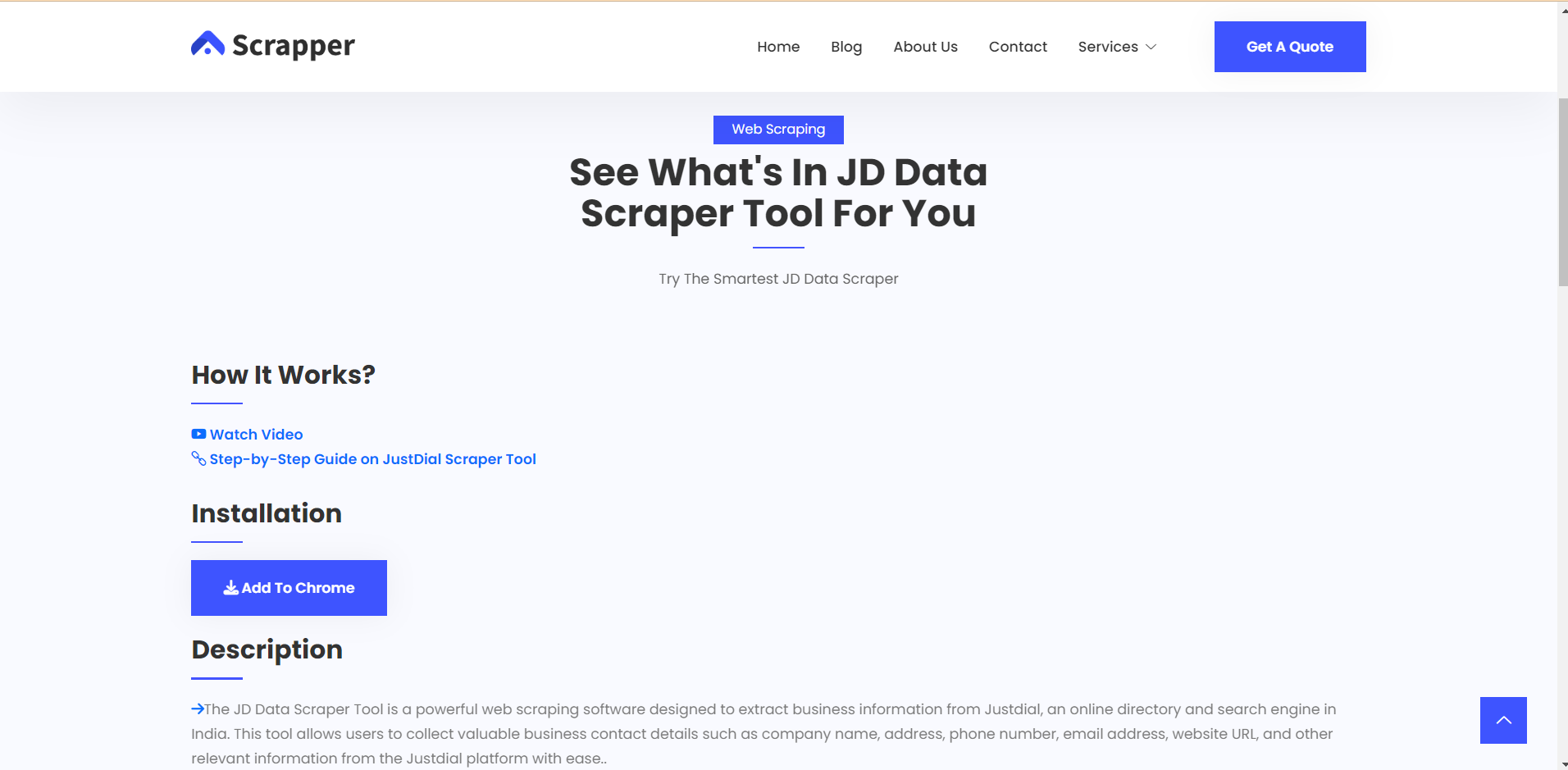 Just Dial Scraper - Self serve web scraping of JD data | Scrappertool