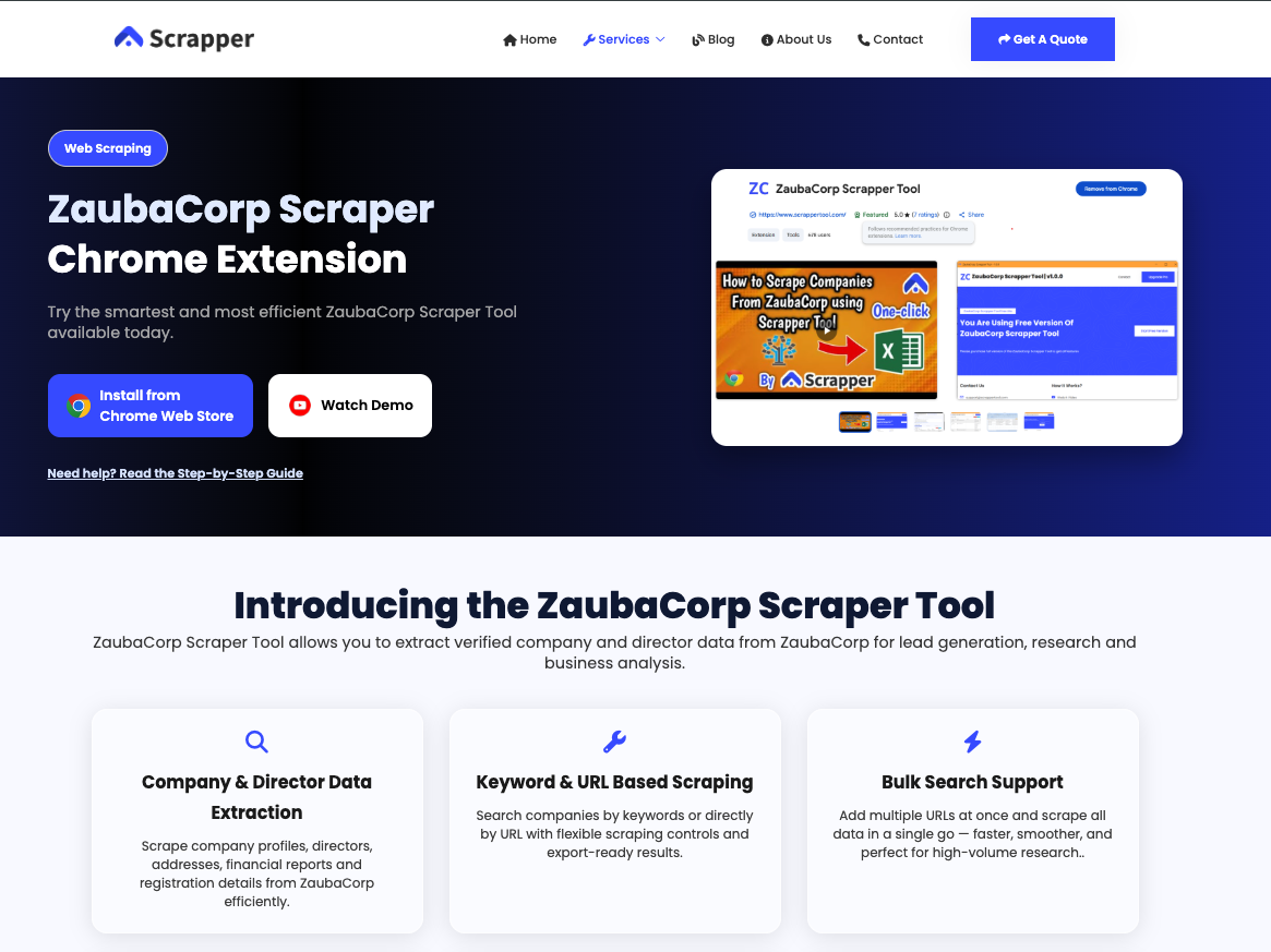 ZaubaCorp Scrapper Tool - Extract Valuable Data with Ease – ScrapperTool