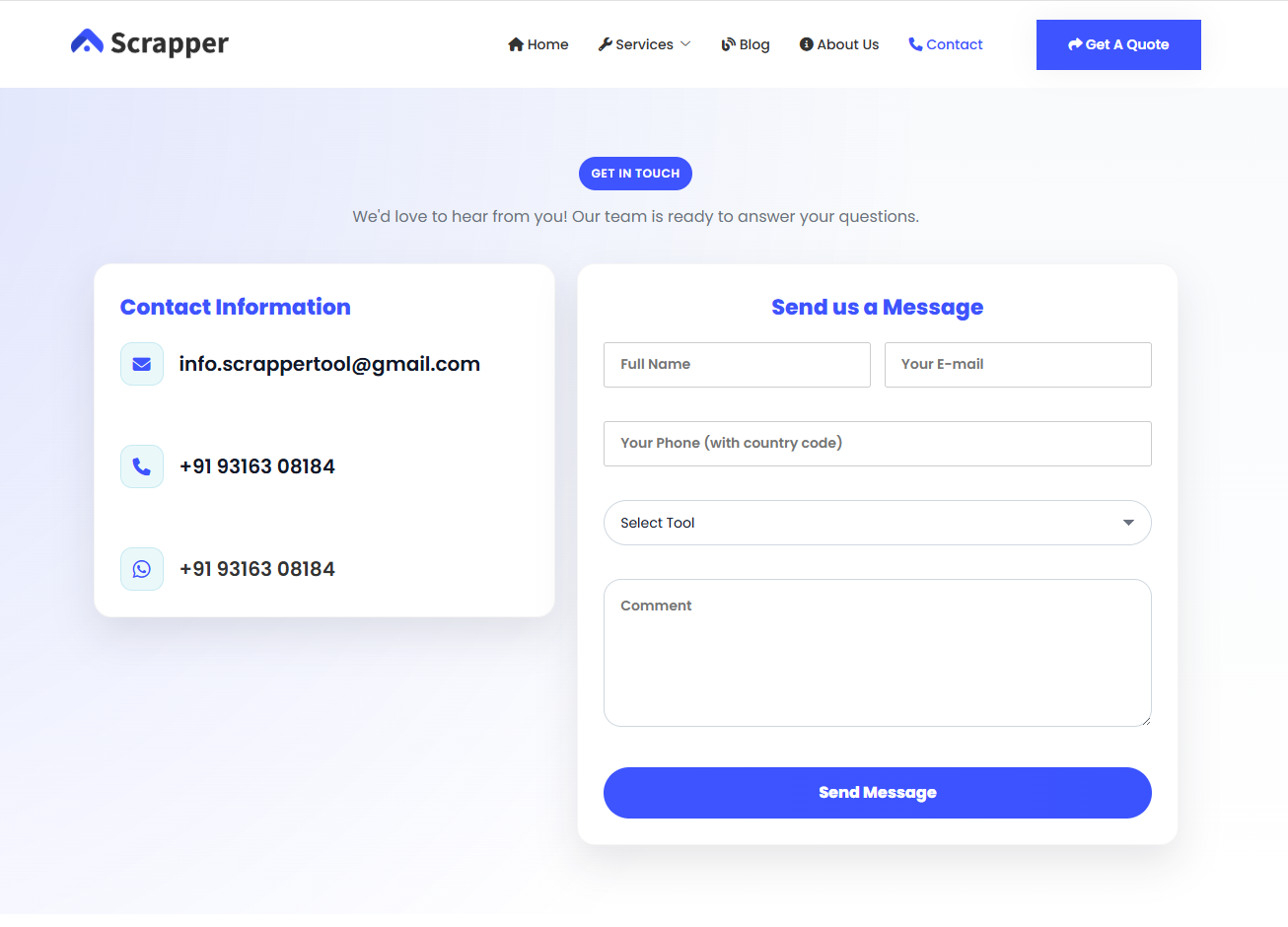 Contact Scrapper Tool